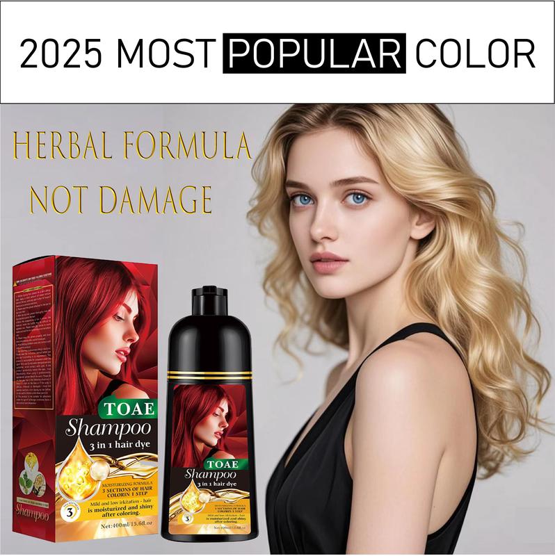 TOAE Hair Color Shampoo 3-in-1 Herbal Hair Color Shampoo Gray and Dark ...