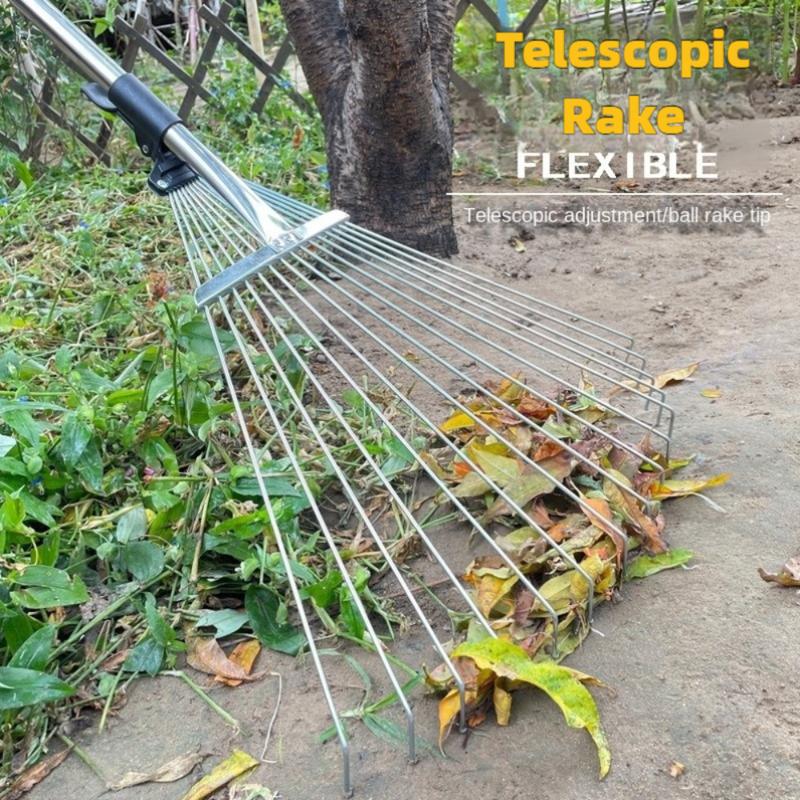 ttooller Durable Stainless Steel Garden Rake Adjustable Lon - TikTok ...