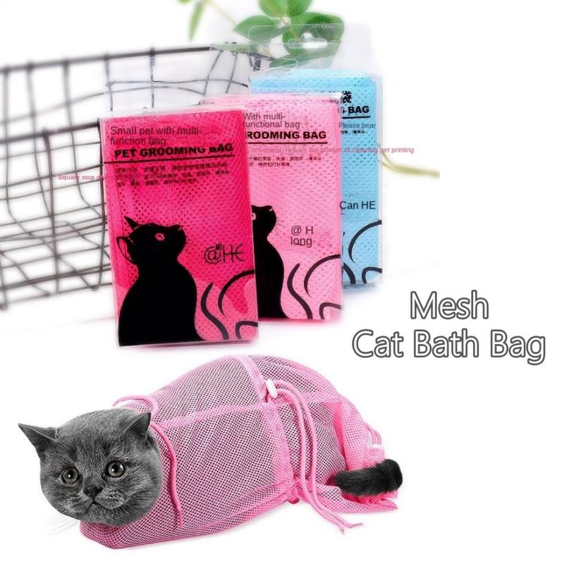 onmini New Mesh Cat Grooming Bag Nylon Adjustable Dog Bath Bags ...