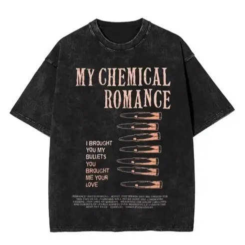Camiseta My Chemical Romance Estilo Rock Emo 100% Algodão Premium ...