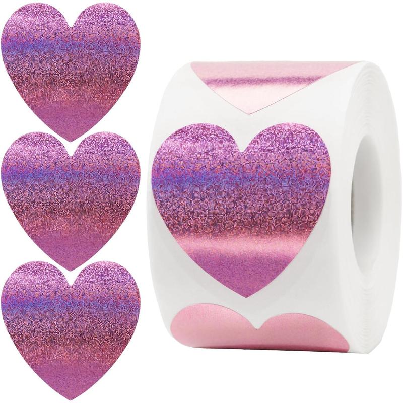 Heart Stickers - 500 count 1.5Inch Valentines Day Heart Stickers ...