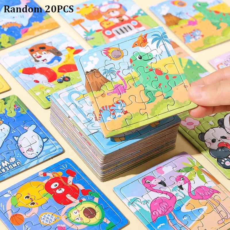 20PCS Mini Cartoon Animal Paper Jigsaw Puzzles Educational Toy - TikTok ...