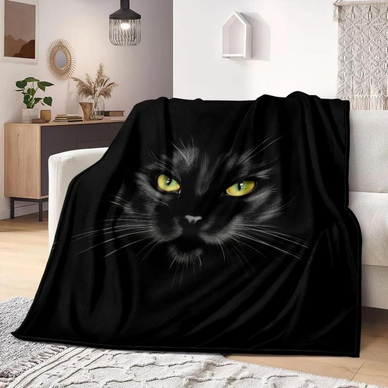 Soft Funny Throw Blanket Cute Cat Microfiber Blanket For Bed Bedspread ...