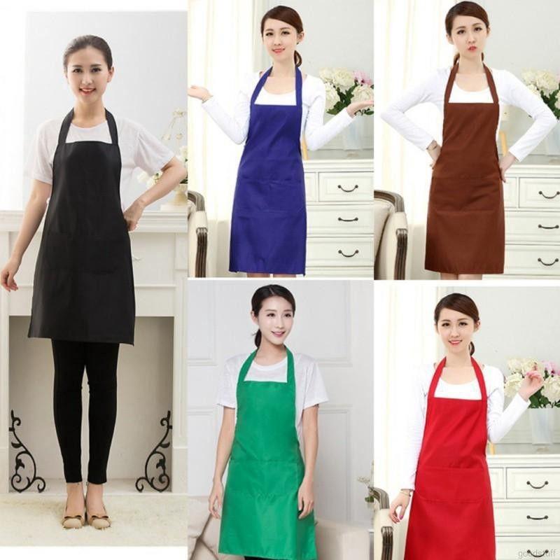 H1045 solid Colour Waterproof Sleeveless Aprons Overalls Aprons ...