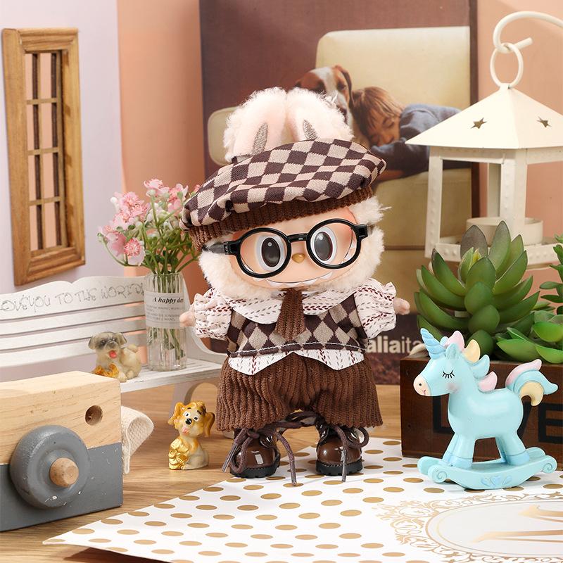 [Only Clothing] Mocha Brown Chess Set for 17cm Labubu V1 V2 Sitting ...