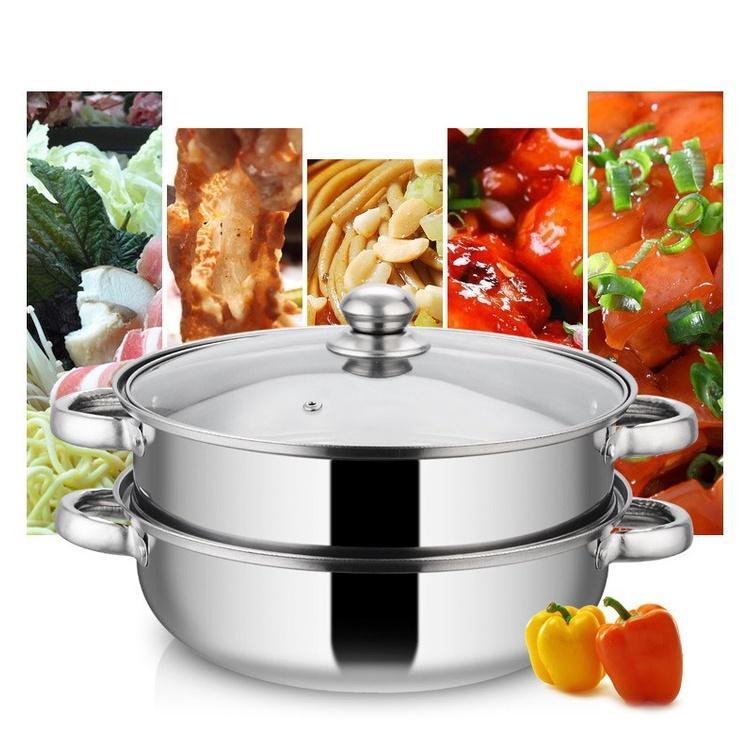 2 Layer Stainless steel Steam Pot Pengukus Steamer Cookware Pot ...