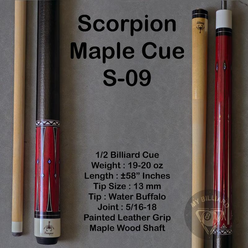 Scorpion Cue Stick Billiard S-09 13 mm New Model- Stik Billiar - Shop ...