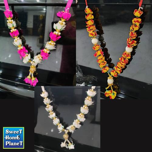 Artificial Stone Har Malai 30cm Flowers Mala Ribbon Garland Haar ...