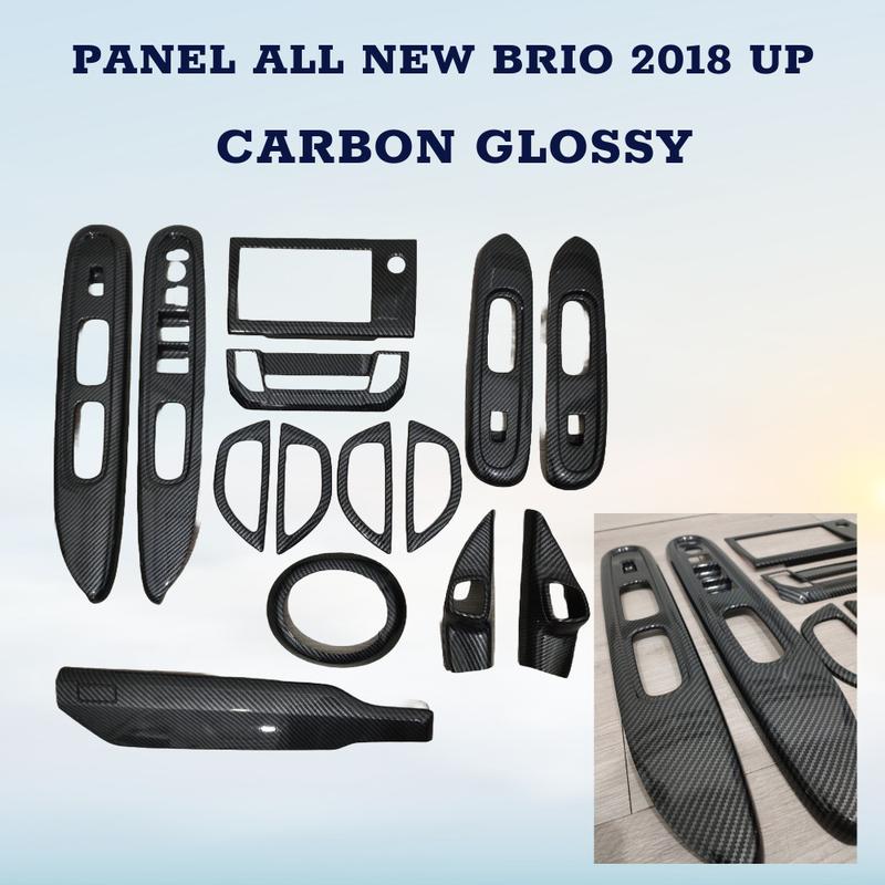 Panel Interior Mobil Carbon Wood Black Piano Full Set All Ne - Shop ...