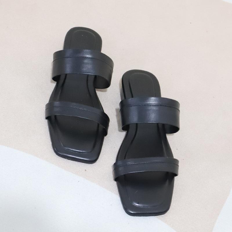 mimi 1-Inch Square Toe Box Strap Leather Block Heels Square Toe ...