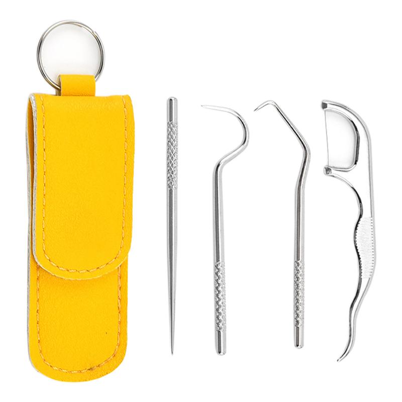 4PC Portable Toothpick Holder Set Stainless Steel Dental Car - TikTok ...