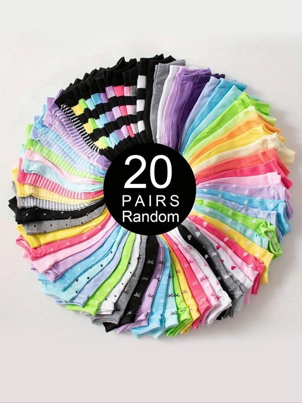 Women's Random Color Low Cut Socks, Casual Comfortable Breathable ...