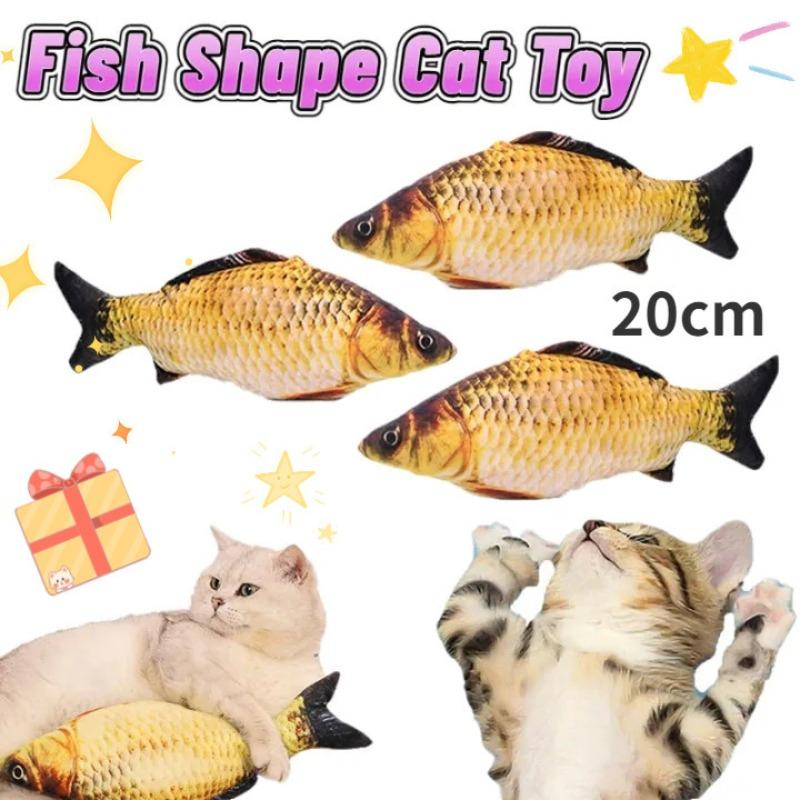 【Allieuka】Fish Shape Cat Toy Interactive Gifts Fish Catnip Toys ...