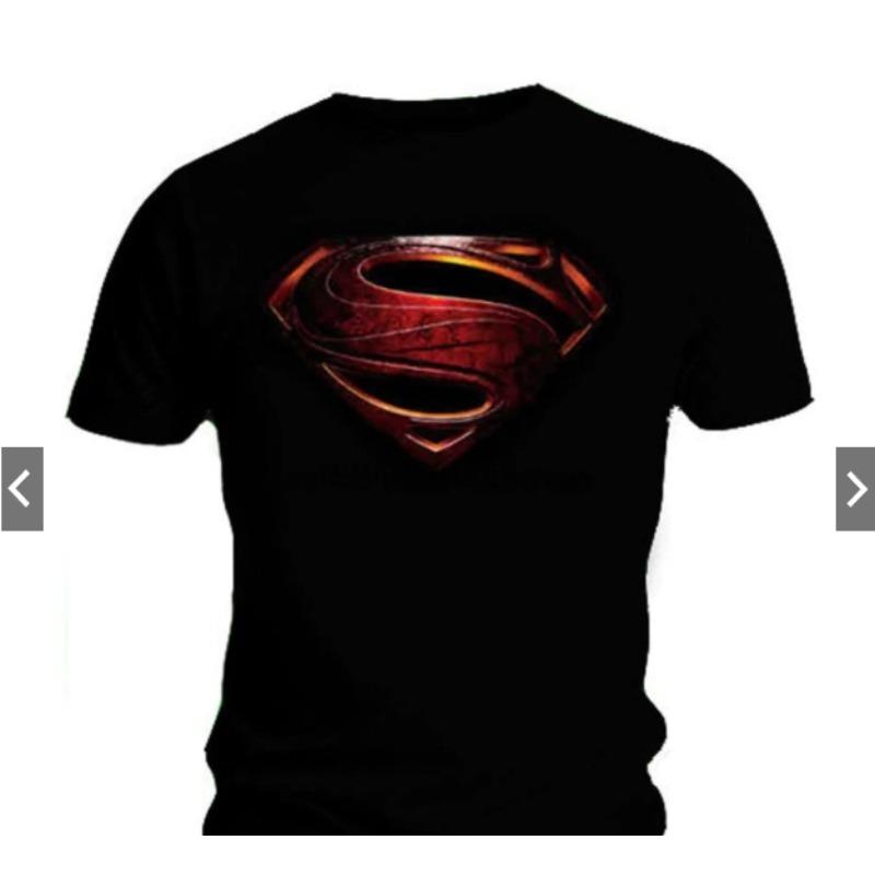 Baju T Superman, Hitam Sejuk dan Kelabu, Bercetak 3D, Tee Superman ...