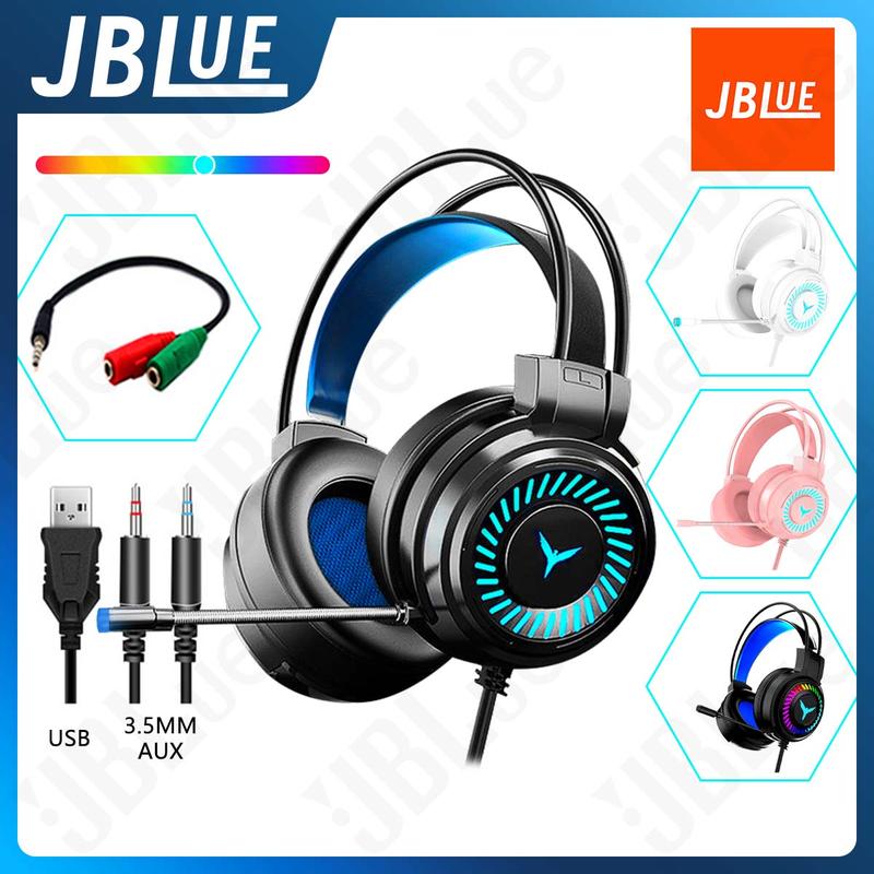 JBLUE Gaming Headphones RGB Wired Headset Noise Canceling With - TikTok ...