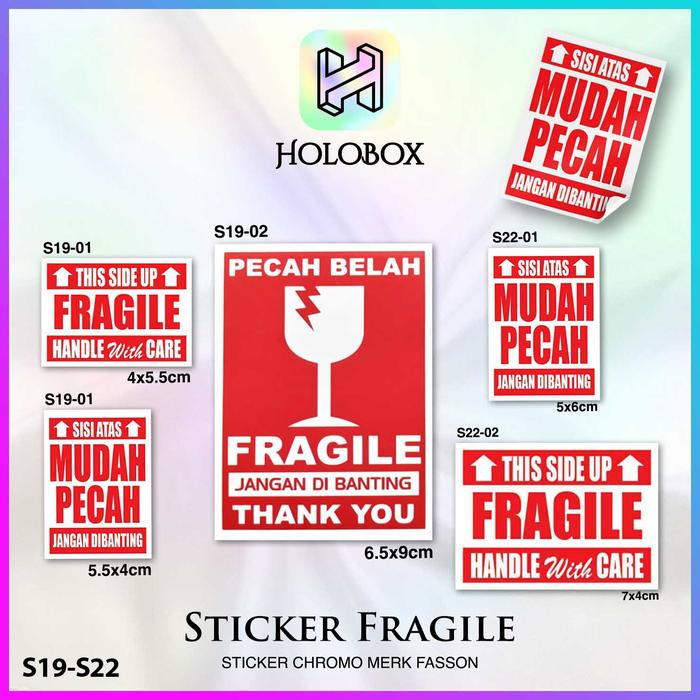 Jual Sticker Fragile|Sticker Mudah Pecah|Sticker Hati Hati|Sticker|S22 ...