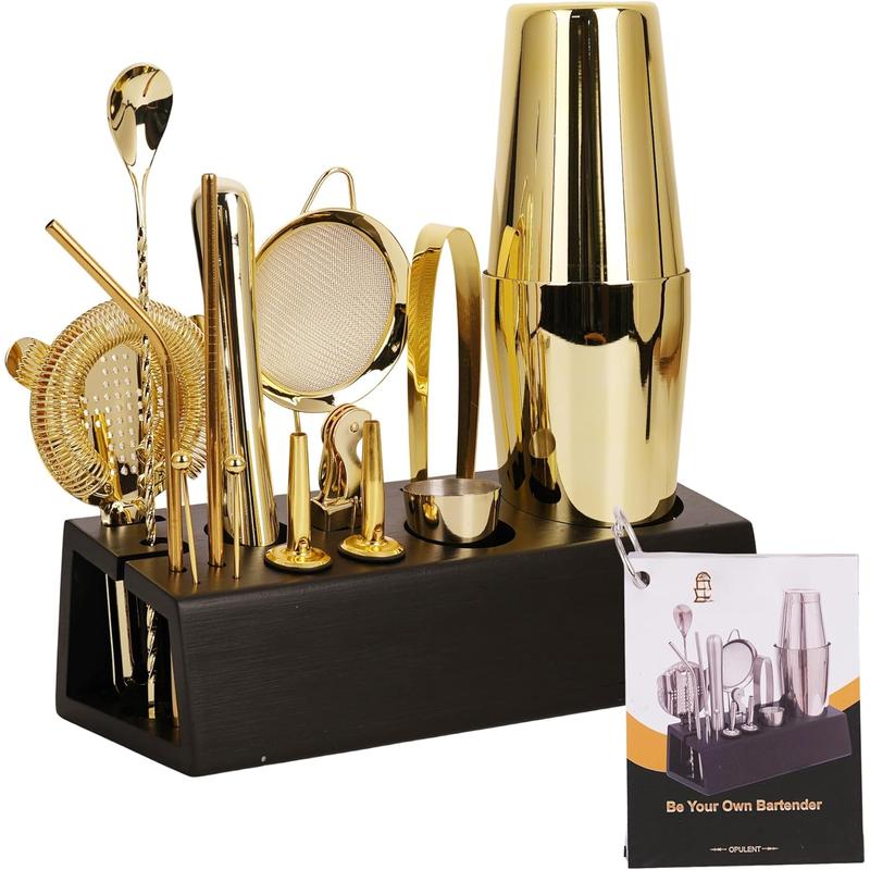 Shaker Set, 15- Boston Shaker Bartender Kit, Stainless Steel Bar Set ...