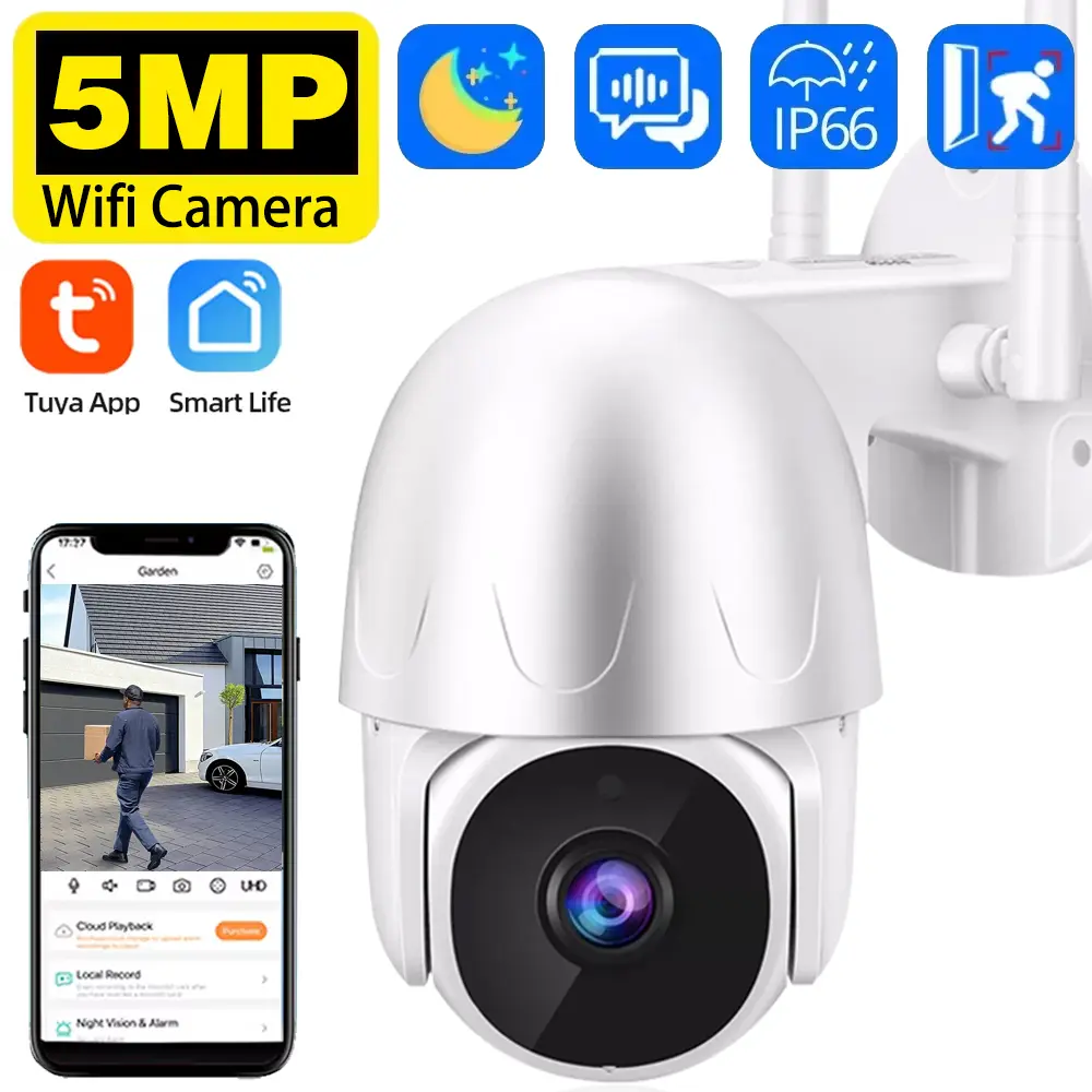 5MP Tuya Ptz Auto Tracking Security Camera Outdoor Two Way Audio Mini ...