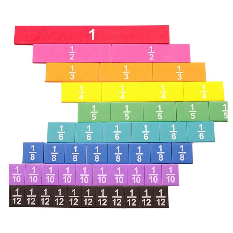 7.99x0.98x0.2in Math Resources Fraction Tower Equivalency Tiles ...