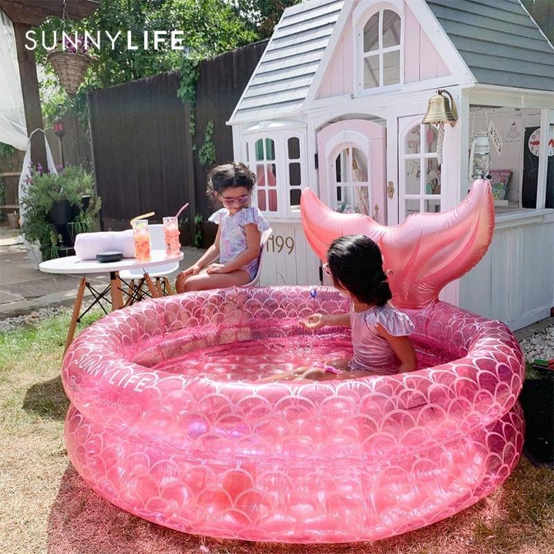 One Year Warranty PINK MERMAID TAIL INFLATABLE POOL FOR KIDS - TikTok ...