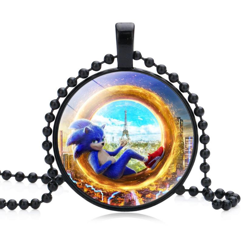 Stylish Sonic The Hedgehog Pendant Necklace Black Bead Chain - TikTok ...