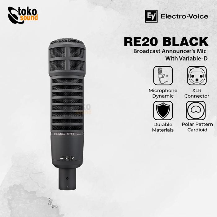 Jual Electro-Voice RE20 BLACK - Broadcast Microphone With Variable D ...