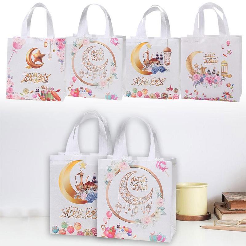 Beg Tote Bukan Tenunan, Putih, Untuk Pesta Ramadan Kareem, Hiasan ...