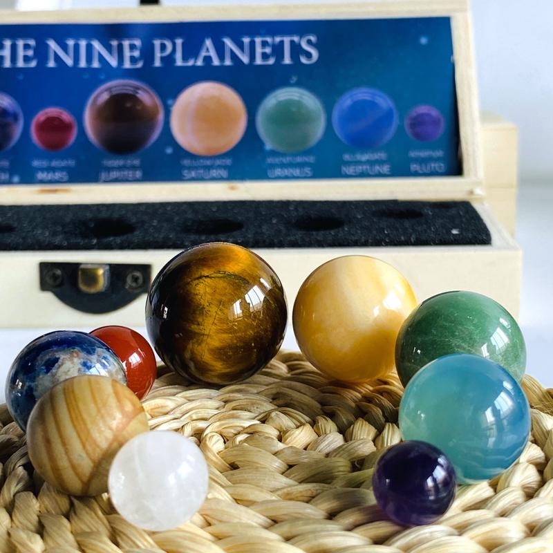 9pcs Crystal Spheres Set Solar System Nine Planets Theme Crystal ...