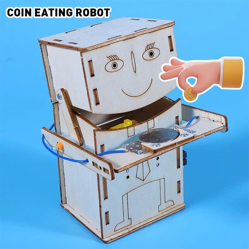 Coin-Eating Robot Children's Handmade Technology DIY Mechanical ...