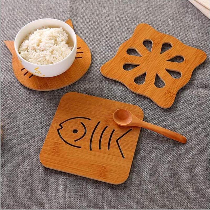 Kitchen Table Mat Heat Resistant Wooden Placemat Washable Drink ...