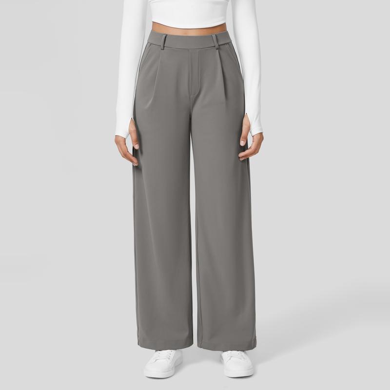 Halara Flex High Waisted Plicated Side Pocket Straight Leg Plain ...
