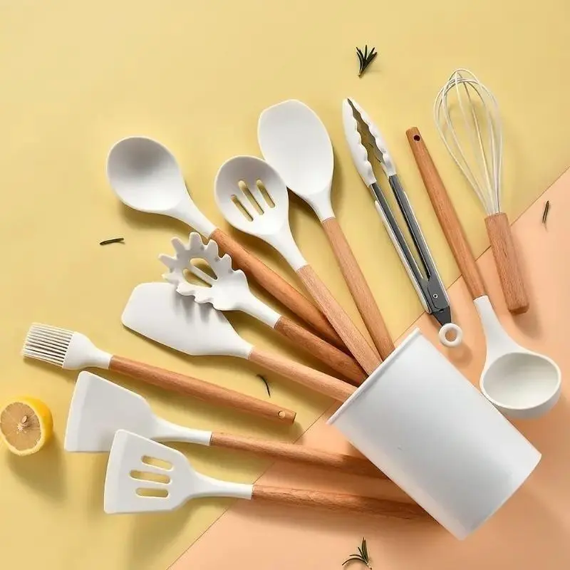 Unique Valentine's Day Gifts Silicone Kitchen Utensil Set with Storage ...