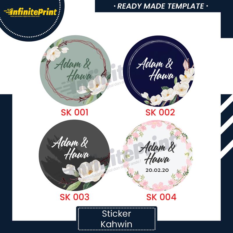 Sticker Kahwin / Doorgift / Goodies Sticker - Label 3cm / 4cm / 5cm ...