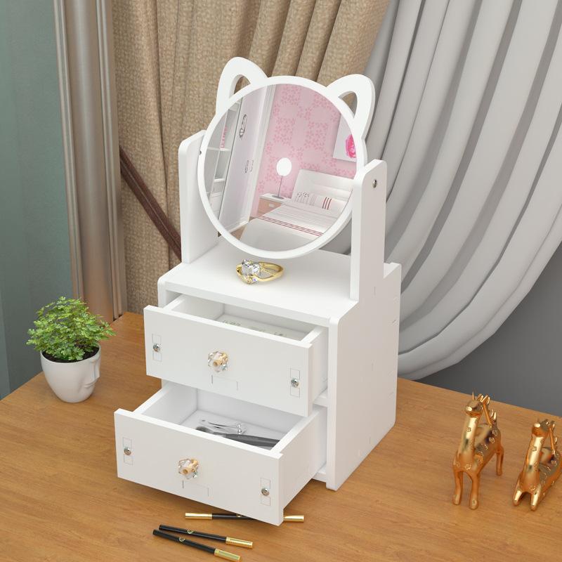 Cat Ear Mini Cosmetic Storage Box Makeup Drawer Nail Polish Container ...