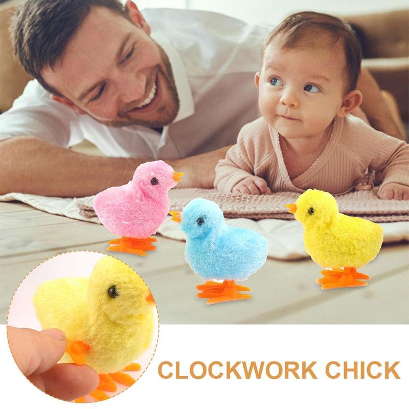 Jumping Walking Chicks Toys Wind Up Classic Stuffed Plush Chicken ...