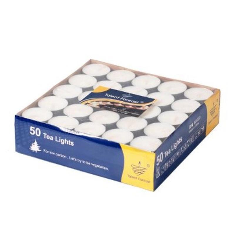 Set of 50 Pieces White Tea Light Candles Without Smoke and Aroma ...
