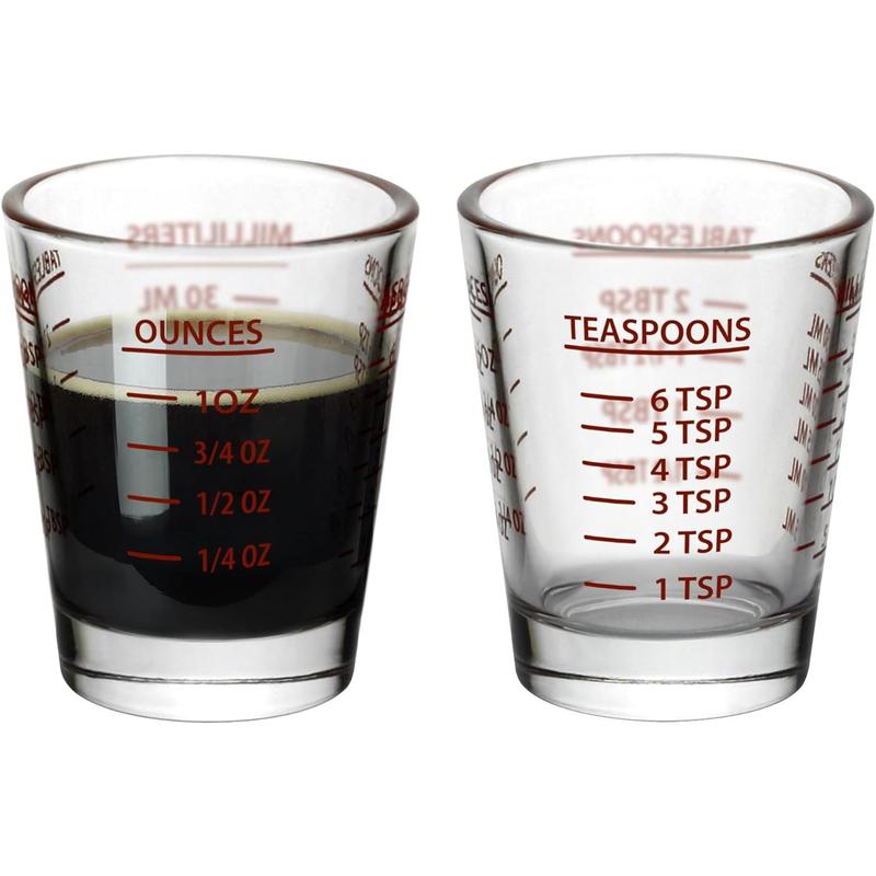 Versatile Heavy-Duty Glass Measuring Shot Glasses - Easy Read for ...