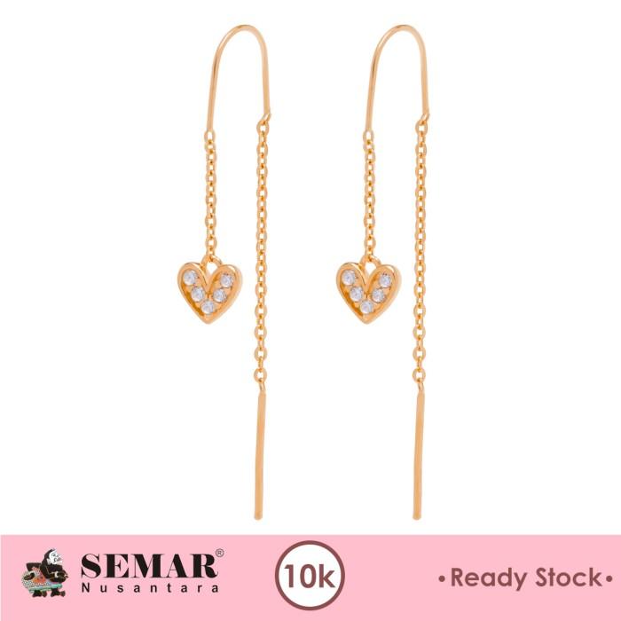 Anting Emas Slundup Ayana Batu Putih Love Gold 10K Semar Nusantara ...