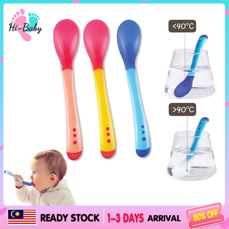 Baby Feeding Spoon Fork Silicone Sensing Temperature Soft sudu - TikTok ...