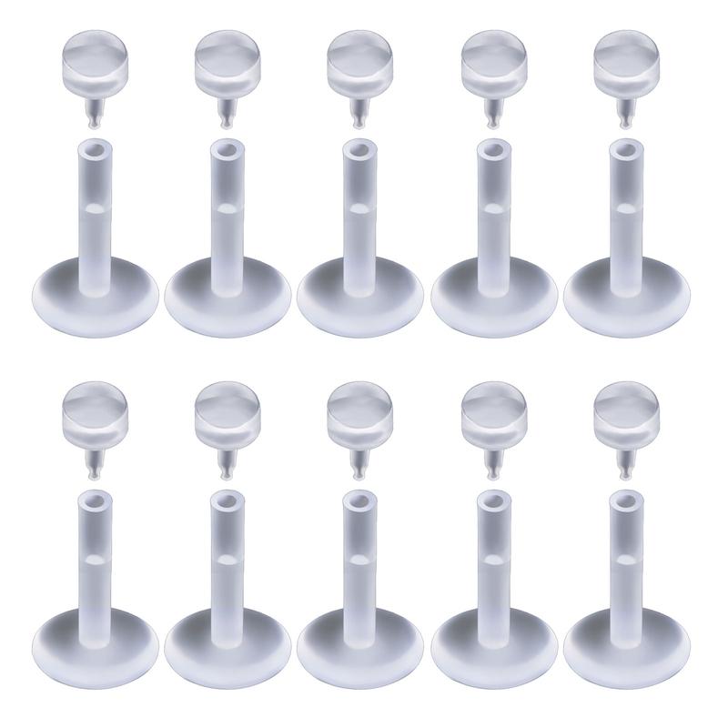 10Pieces Clear White Flexible Lip Labret Retainer Piercing Jewelry ...