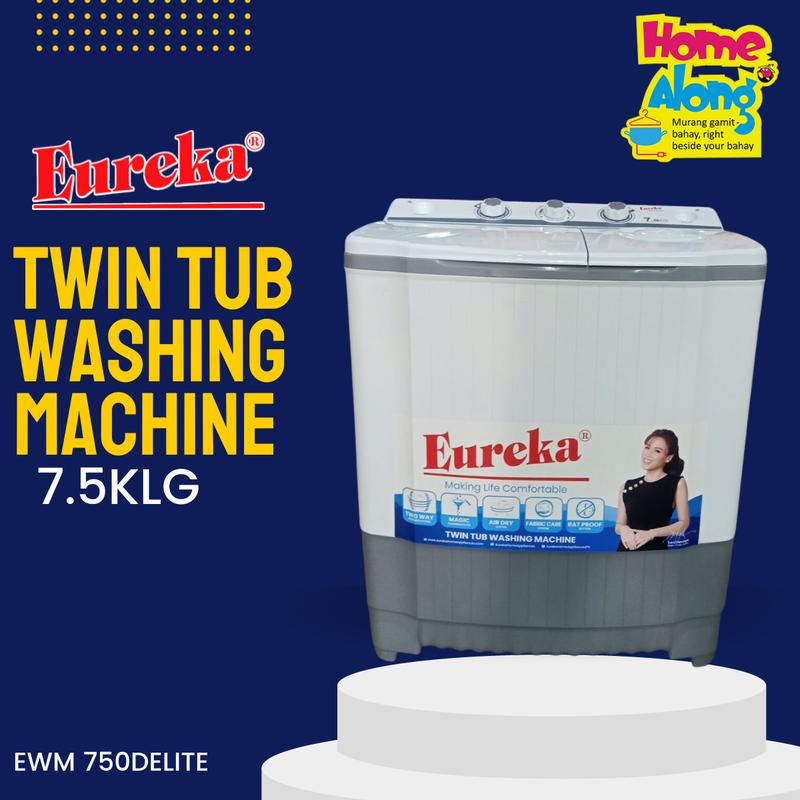 EUREKA TWIN TUB WASHING MACHINE ERK.EWM750DELITE - TikTok Shop Philippines
