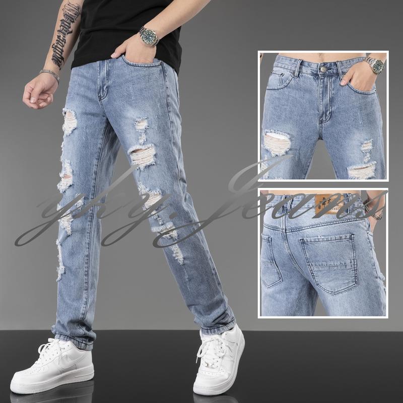 Tattered Jeans For Men straight cut Maong Pants Denim Menswear - TikTok ...
