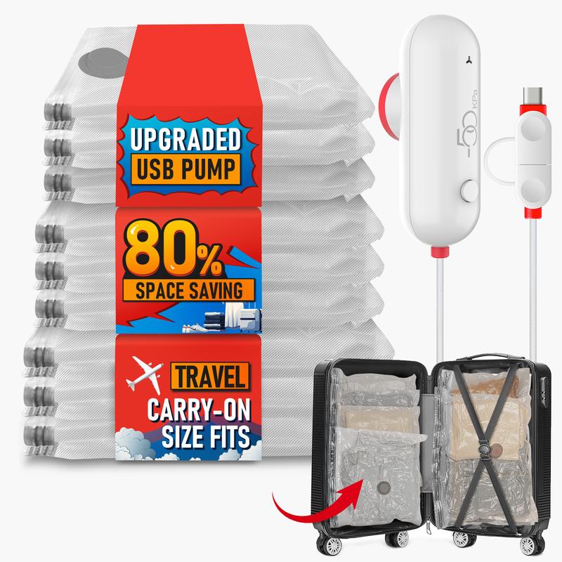 Vacbird 9 Pack Lightweight Travel Bags with USB Electric Pum - TikTok Shop