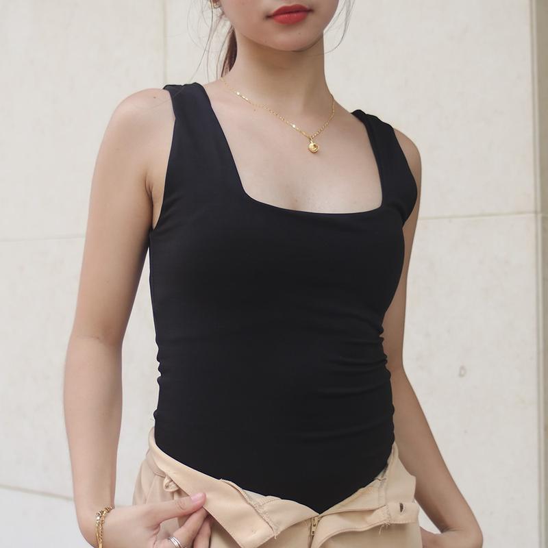 Calliah Fashion Bini Square neck Solid Double lining Bodysui - TikTok ...