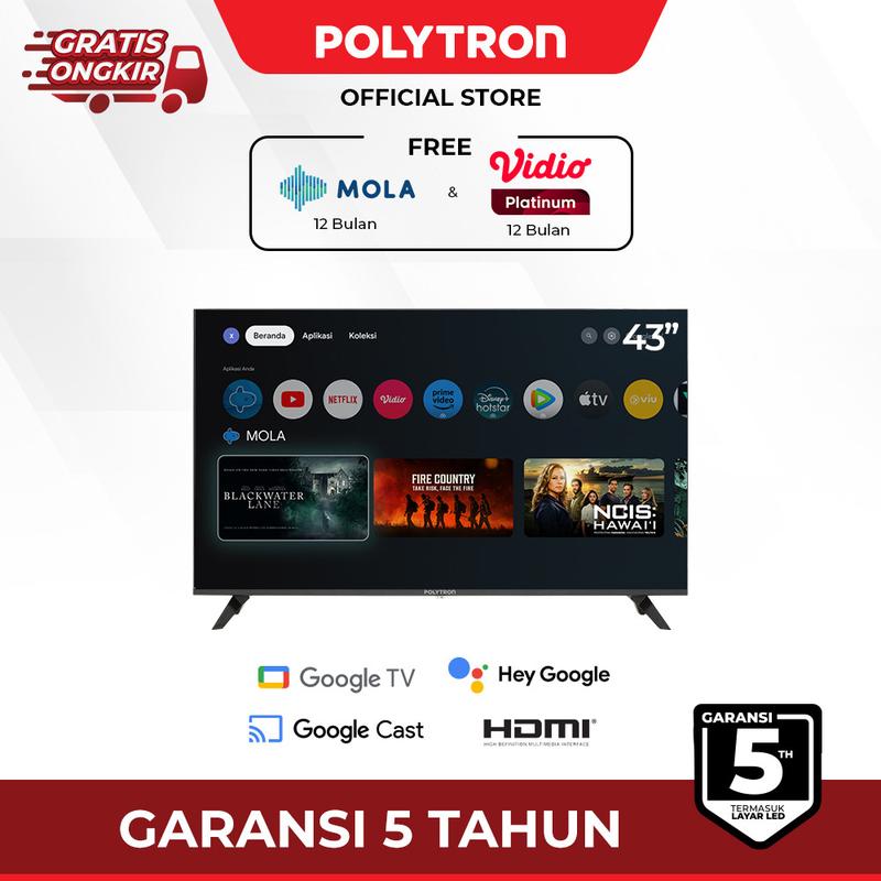 POLYTRON TV PLD43RG9059 SMART GOOGLE DIGITAL FULL HD HEY GOOGLE - READY ...