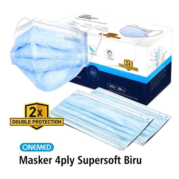 Jual ONEMED - Masker Karet Medis 4ply Super Soft Onemed Box Isi 50 Pcs ...