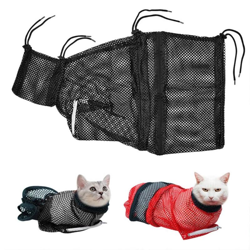 Safe Breathable Mesh Cat Bathing Bag Adjustable Anti-Scratch - TikTok ...