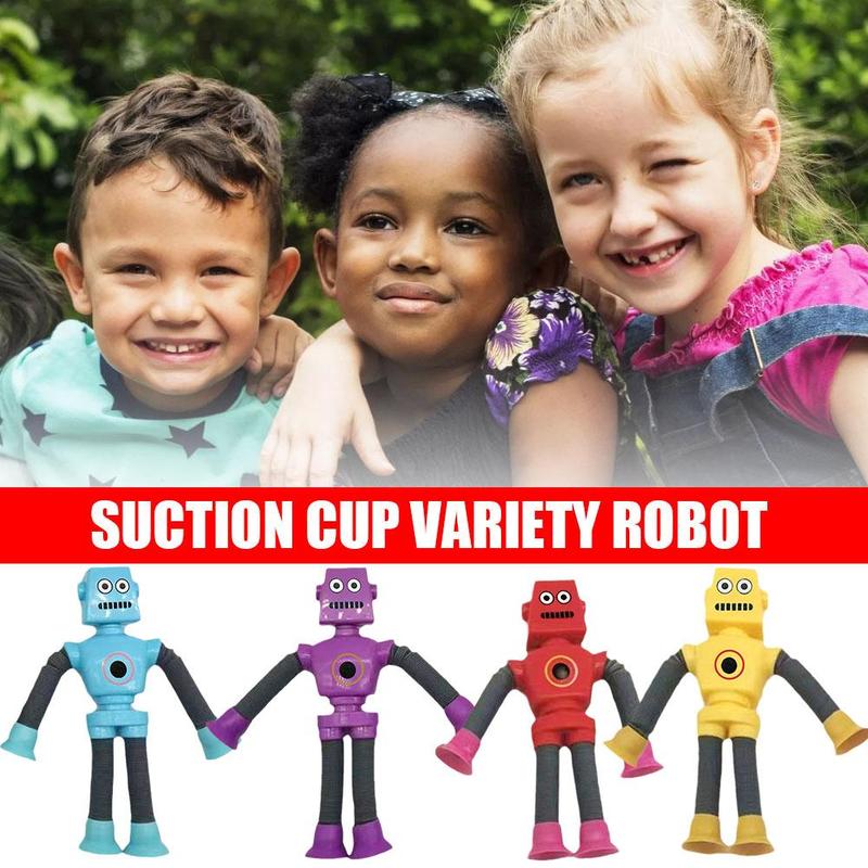 Telescopic Suction Cup Robots Toy Retractable Suction LED Robot ...