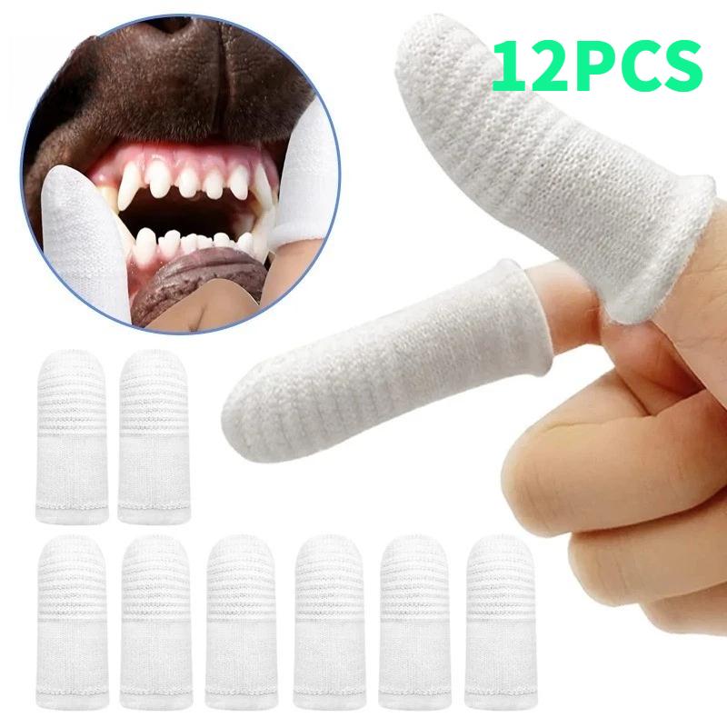 12pcs Dog Finger Toothbrush, Pet Finger Brush For Teeth Cleaning ...