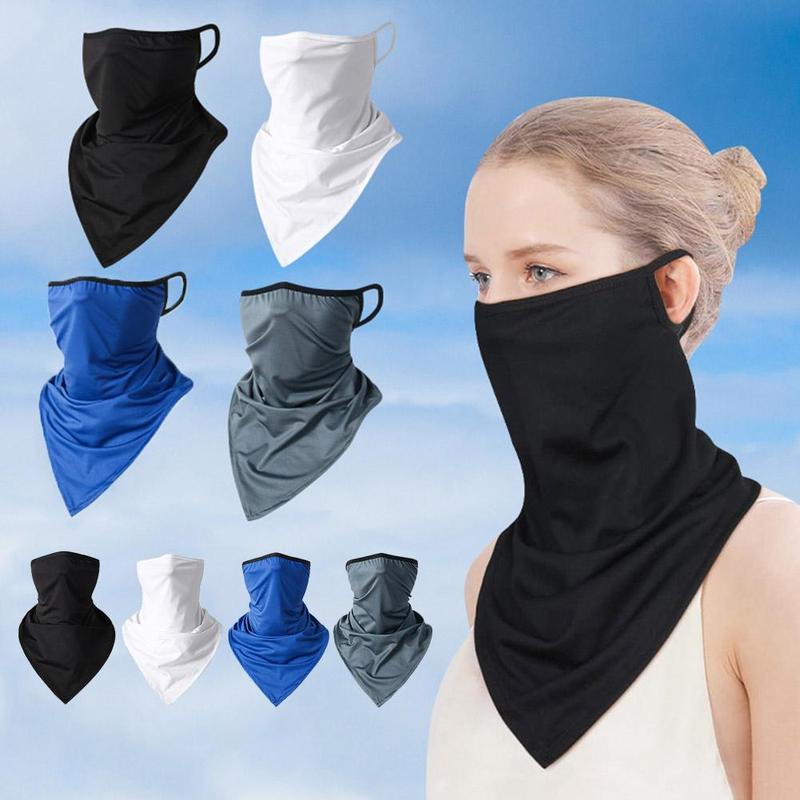 Ear Hanging Triangle Face Mask Scarf Sunscreen Ice Silk Bicycle ...